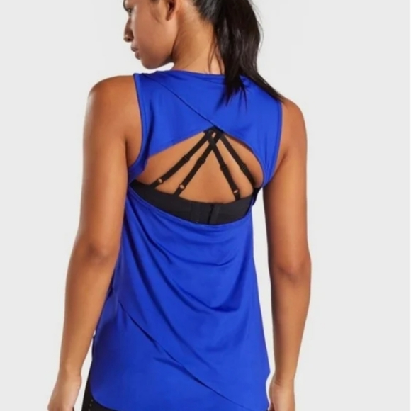 Gymshark | Tops | Copy Gymshark Laser Cut Tank Blue Medium | Poshmark